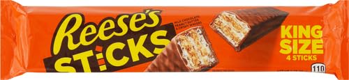 REESE'S STICKS Milk Chocolate Peanut Butter Wafer King Size, Candy Pack, 3 oz