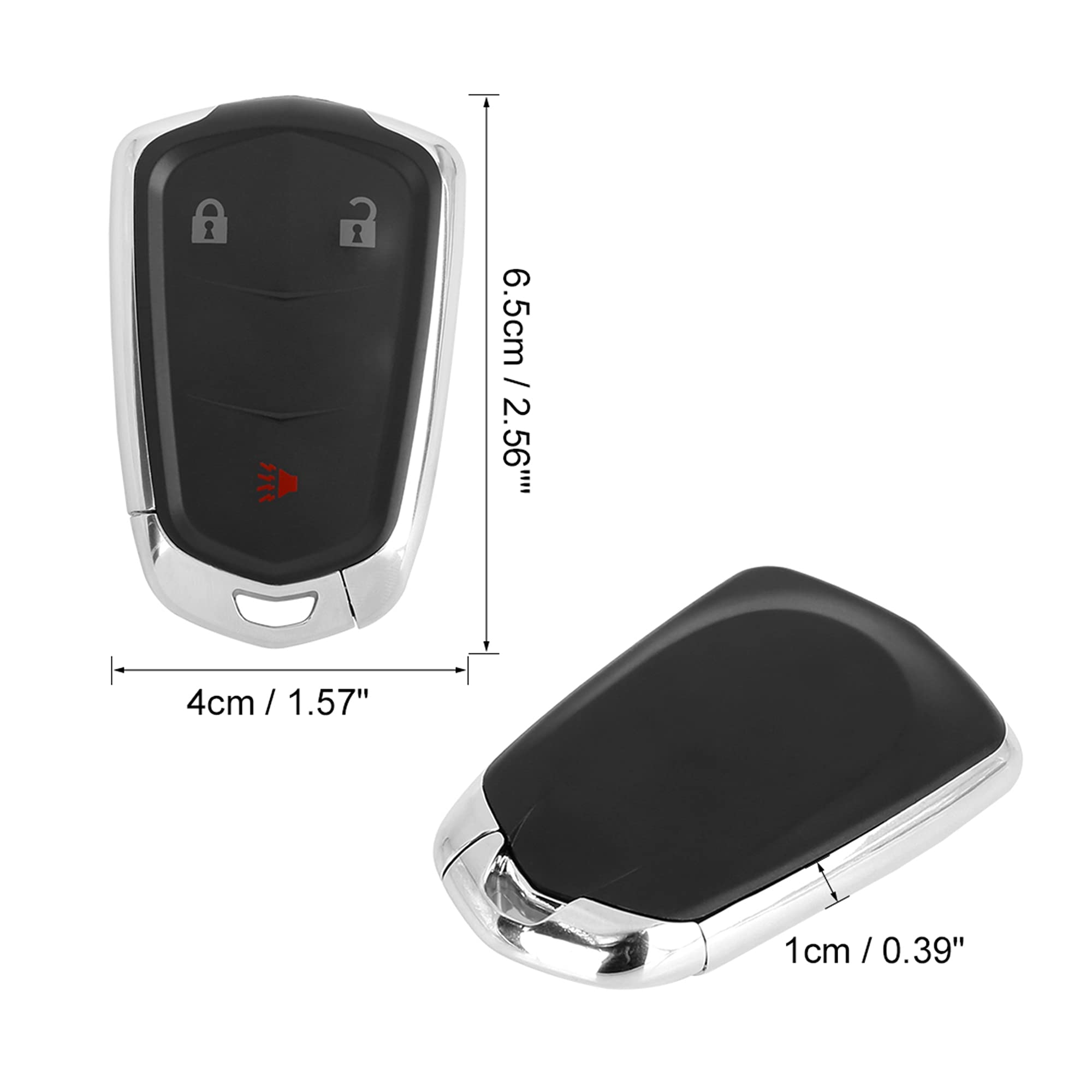 X AUTOHAUX Car Replacement Key Fob Shell Case HYQ2AB for Cadillac SRX 2015-2016 3 Key Button Black