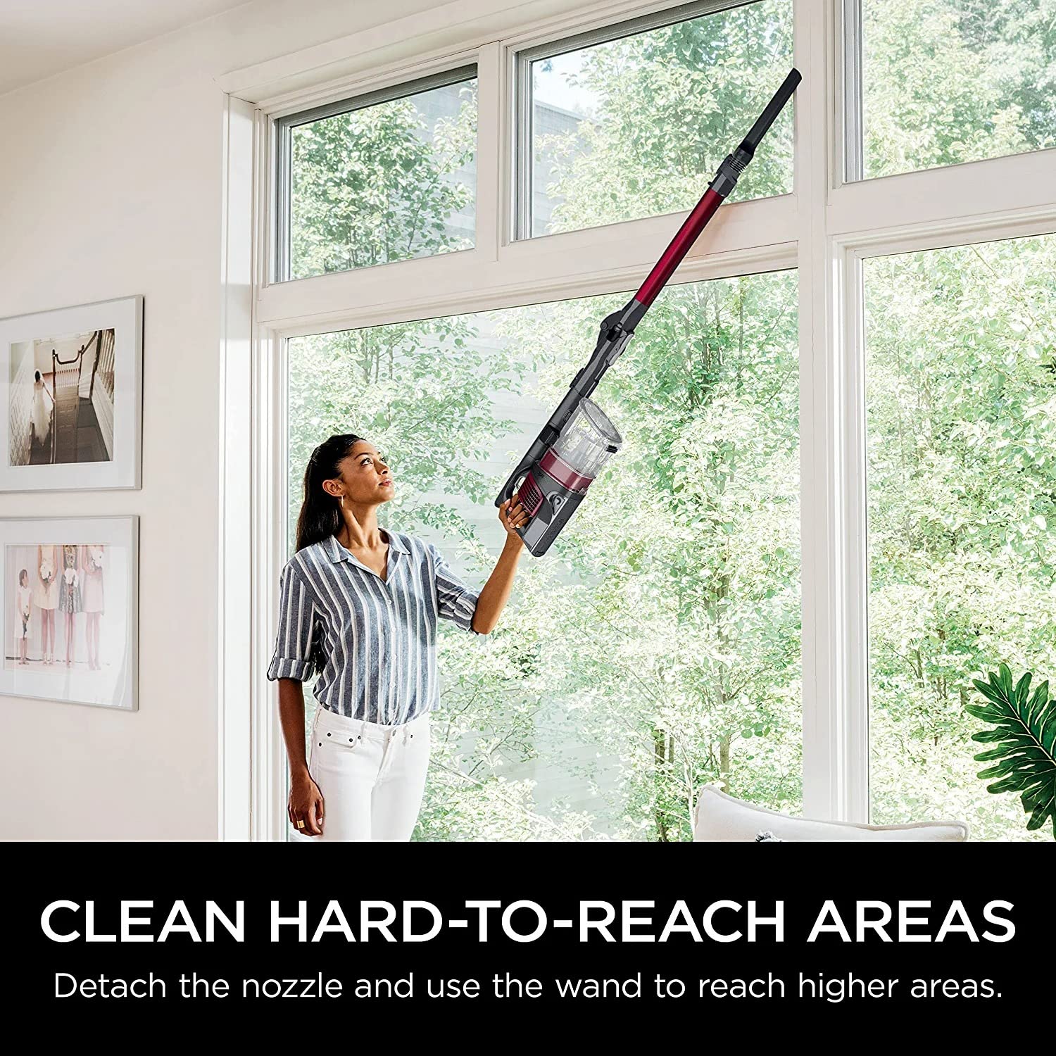 Shark QZ163H Pet Plus Cordless Stick Vacuum with Self-Cleaning Brushroll, MultiFLEX, Crevice Tool & Pet Multi-Tool, 40-min Runtime (Renewed) (Coral)
