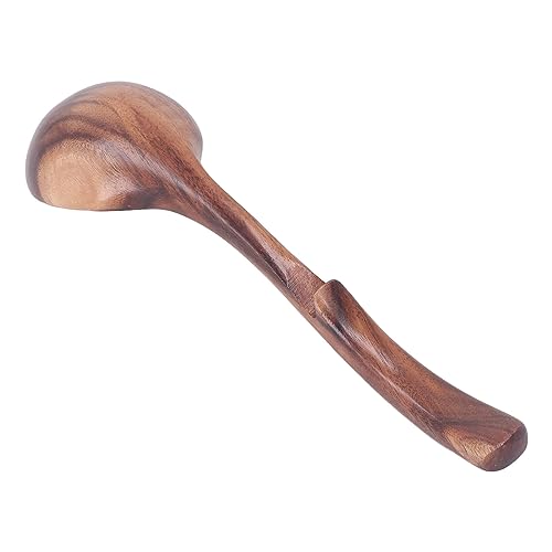 Serving Ladle Solid Wood Curved Handle Wooden Spoon Elegant Safe and Reliable Hotel Kitchen Utensils (Type A)