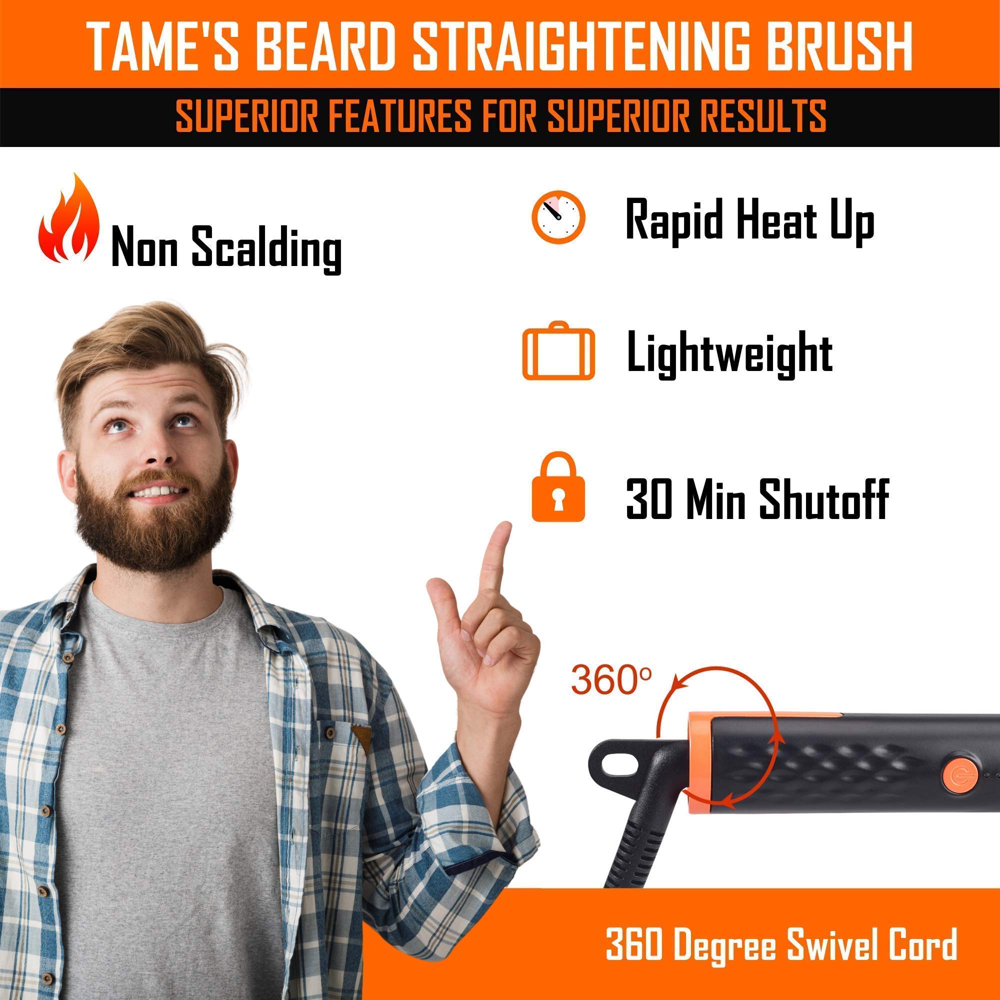 Tame's Easy Glide Beard Straightener and Tame's Beard Armor Heat Protection Spray - Bundle and Save