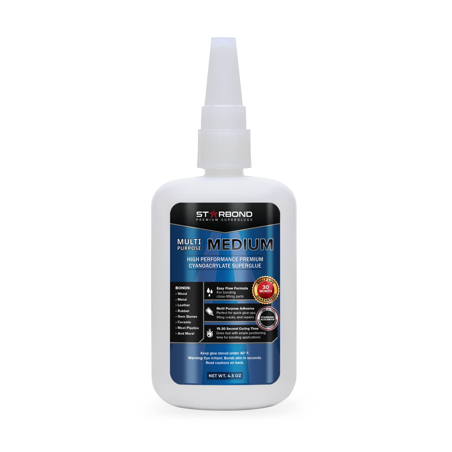 Starbond 4.5 oz. Medium CA Glue with 10 oz. Activator Bundle (Premium Cyanoacrylate Super Glue) for Quick Glue-ups. Woodworking, Woodturning, Hobby Models (2 x 4.5 oz)