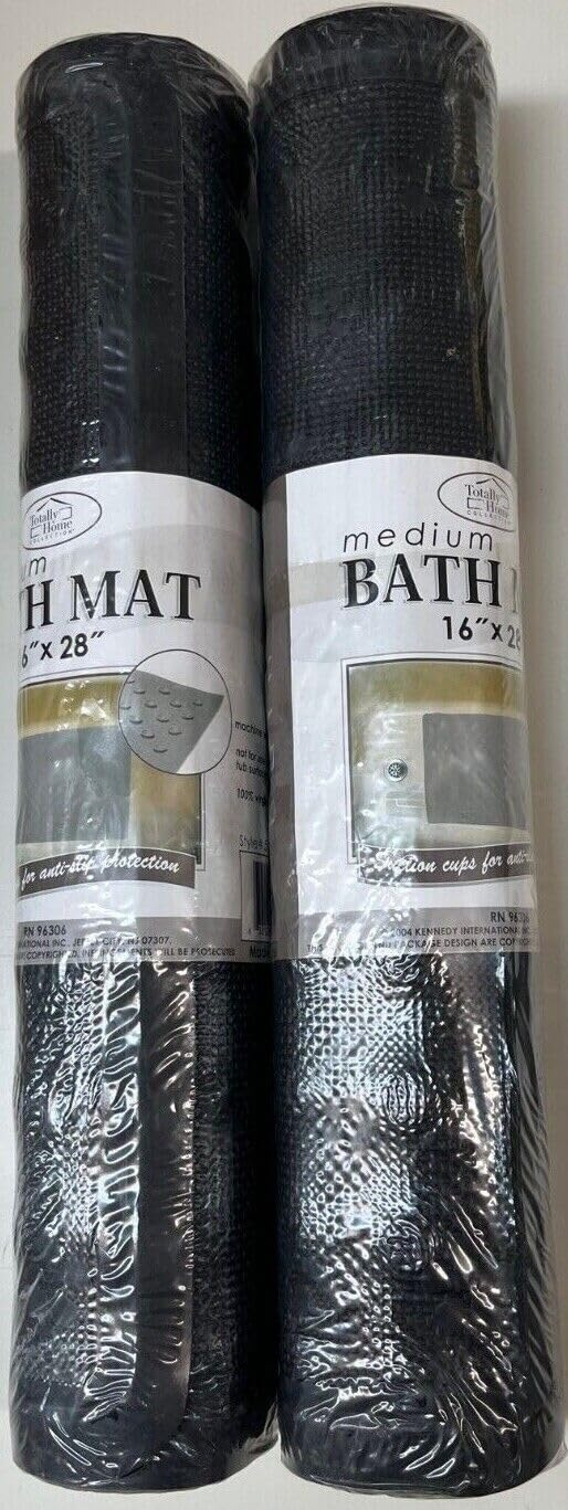 Set of 2 Rubber Bathtub Mats, Non Slip, 16 inch x 28 inch Tub Mats (Burgundy)