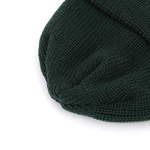 UNDERCONTROL Fisherman Marine Fit Strap Beanie Hat Free Size - Unisex Plain Watch Cap (Green)