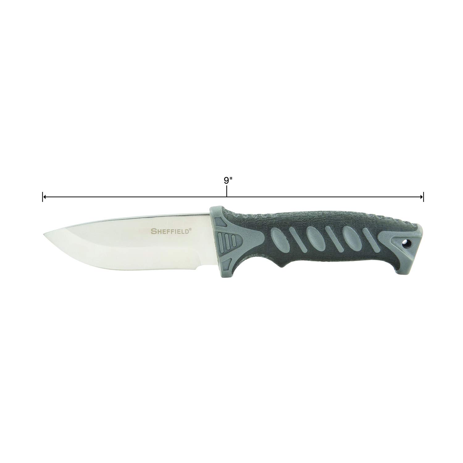 Sheffield 12186 Sitka 4 Inch Drop Point Fixed Blade Hunting Knife with Sheath, Full Tang Blade, Pocket Knife for Skinning, Self Defense, and More