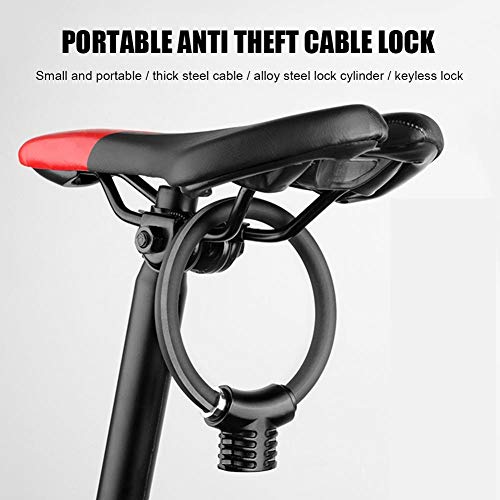 ZMYDZ Bicycle Lock Reflective Anti-Theft Cable Lock Security Road Bicycle Mini Ring Locks Motorcycle Cycle Bike Cable Anti-Cutting Lock Bike Lock