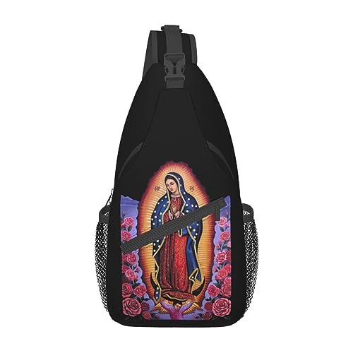 Virgin Mary Our Lady Of Guadalupe Cross Chest Bags Multipurpose Chest Bags Man'S Woman Diagonally Shoulder Bag