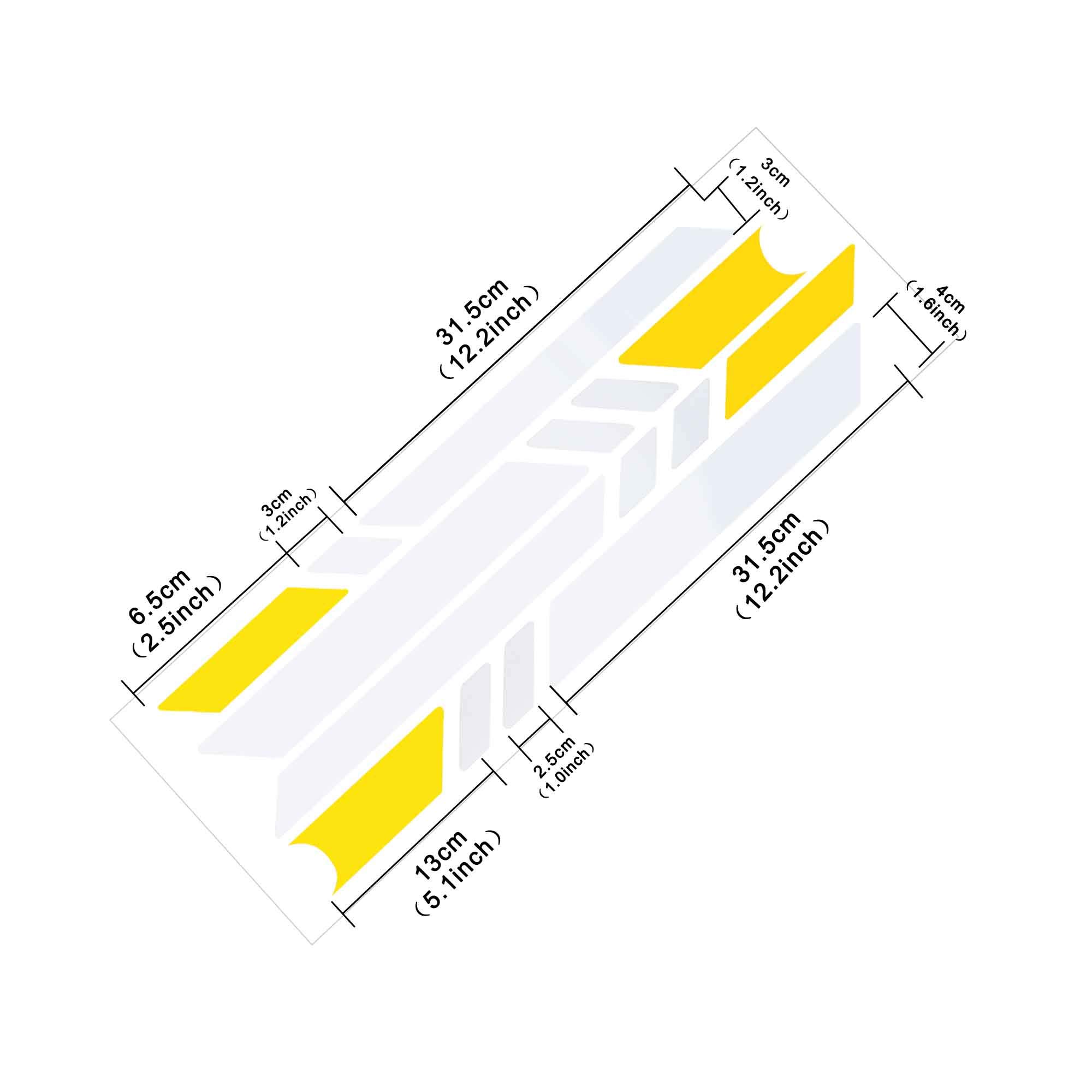 TOMALL Sctooer Reflective Sticker Waterproof Reflective Side Sticker Fluorescent Decal Yellow White for Xiaomi Mijia M365 Electric Scooter