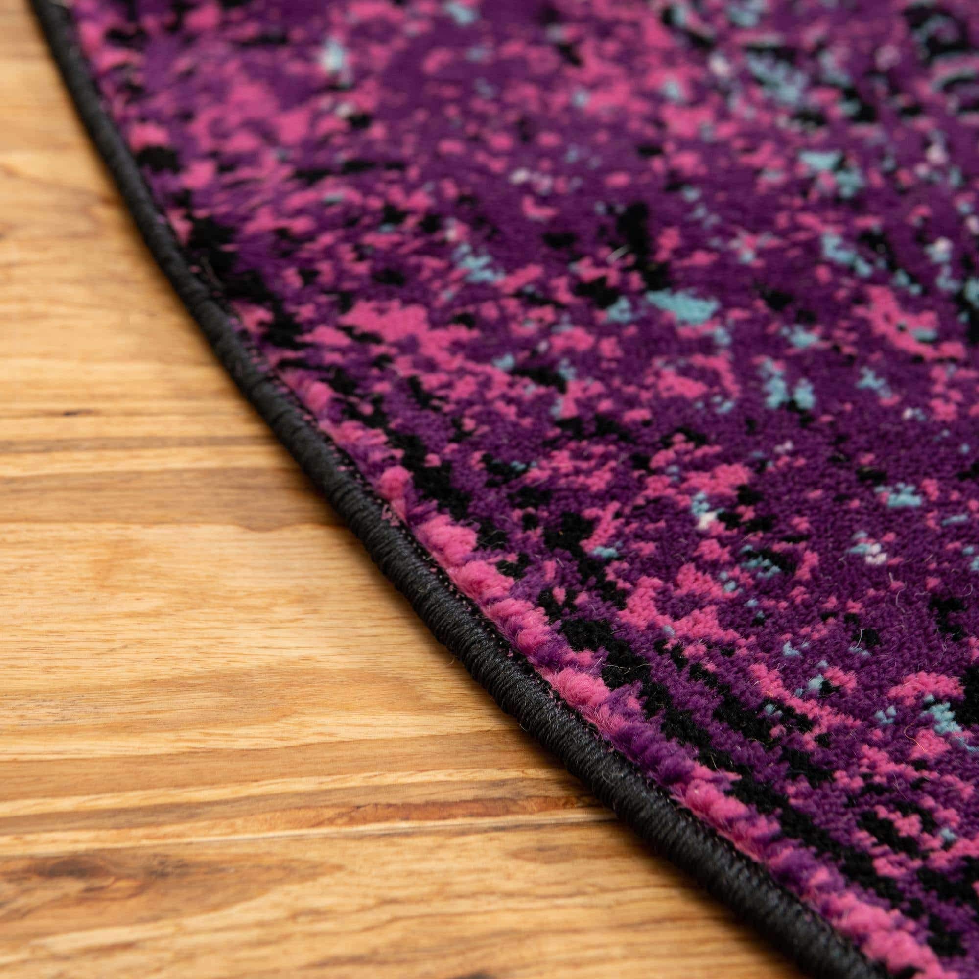 Unique Loom Imperial Collection Paisley, Distressed, Border, Vintage, Modern, Abstract Area Rug, 4 ft x 6 ft Oval, Lilac/Black