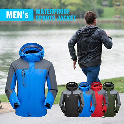 TOMSHOO Waterproof Jackets for Men Women Lightweight with Hood, Rain Jacket for Outdoor Ski Snow Mountain Cycling