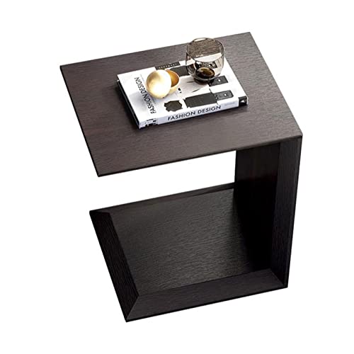 Sofa Side Table Couch Table C Shaped Solid Wood End Table, Small Side Tables for Living Room, Bedroom, Sofa Table for Small Spaces, Couch Table Rustic Snack Table Bed Side Table End Table Coffee Tabl