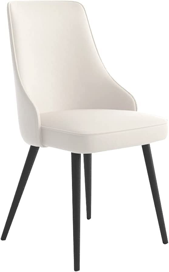 SHAWLA Chairs Modern Dining Room Furniture Chairs PU Leather Side Chair Metal Legs Kitchen Lounge Counter Chairs Dining Chairs (Size:Black Gold feet,Color:White)