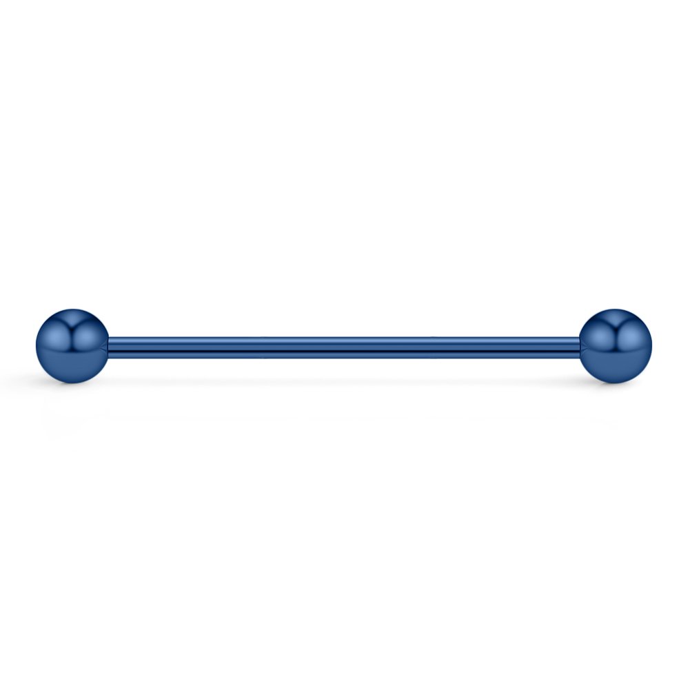 Ruifan 6PCS 14 Gauge Industrial Barbell Cartilage Earring Body Piercing Jewelry 1 3/8 Inch(35mm) With Balls