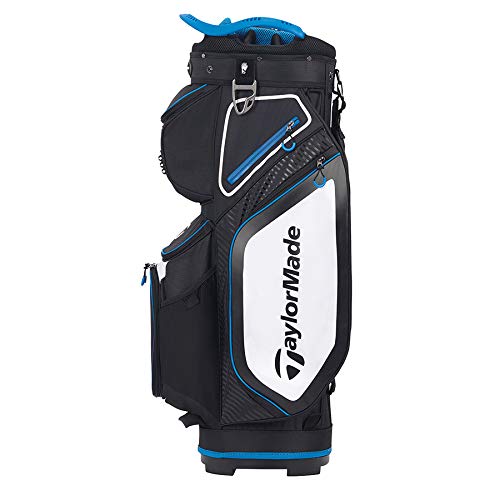 TaylorMade Cart 8.0 Bag, Black/White/Blue