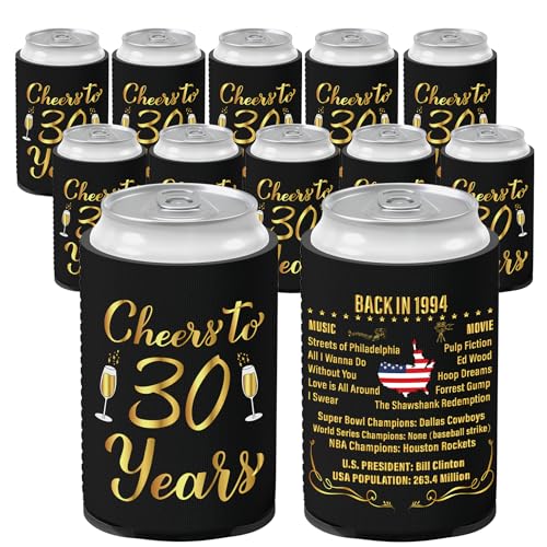 Xumbtvs 60th Birthday Decorations for Women and Men, Vintage 1964 Birthday Decor, Sixty Year Old Birthday Party Supplies, 12 Pcs Neoprene Can Cooler Sleeves for Soda, Beer, Beverage