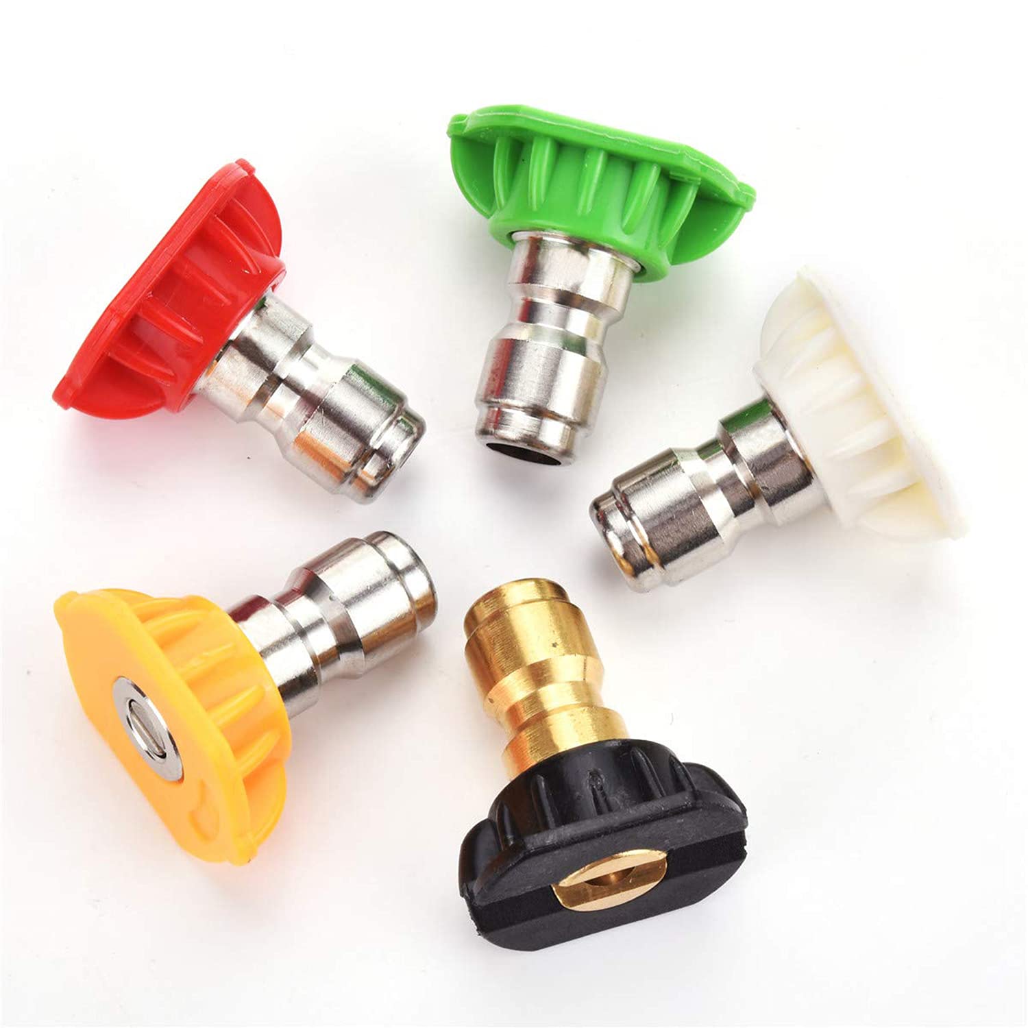Tool Daily Turbo Nozzle for Pressure Washer, rotating turbo nozzle, with 5 Spray Nozzle Tips, Orifice 2.5, 2500 PSI, 1/4 Inch, 6-Pack