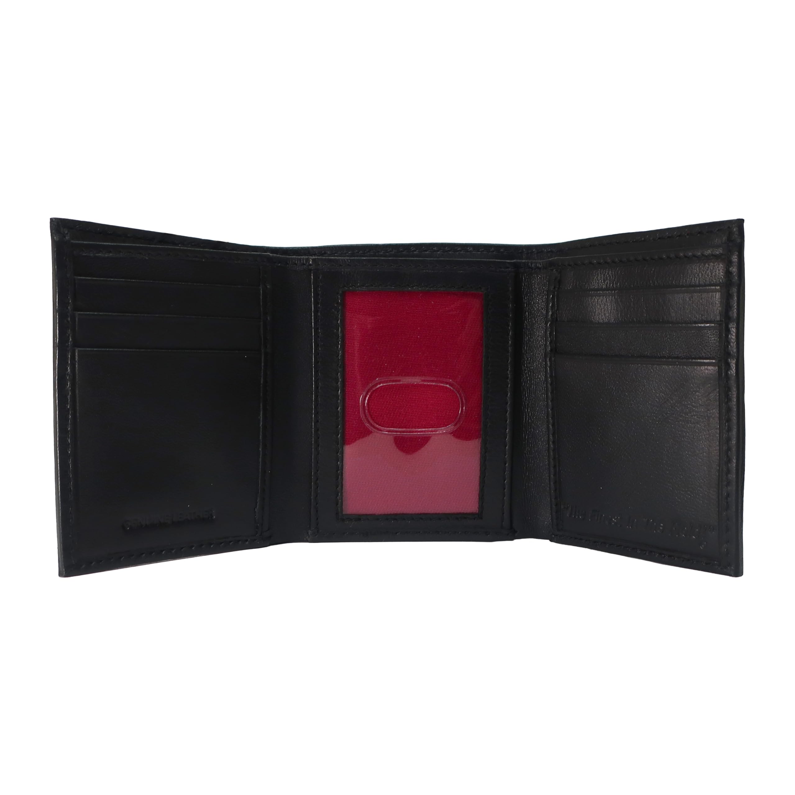 Rawlings Baseball Stitch Leather Trifold Wallet Chocolate