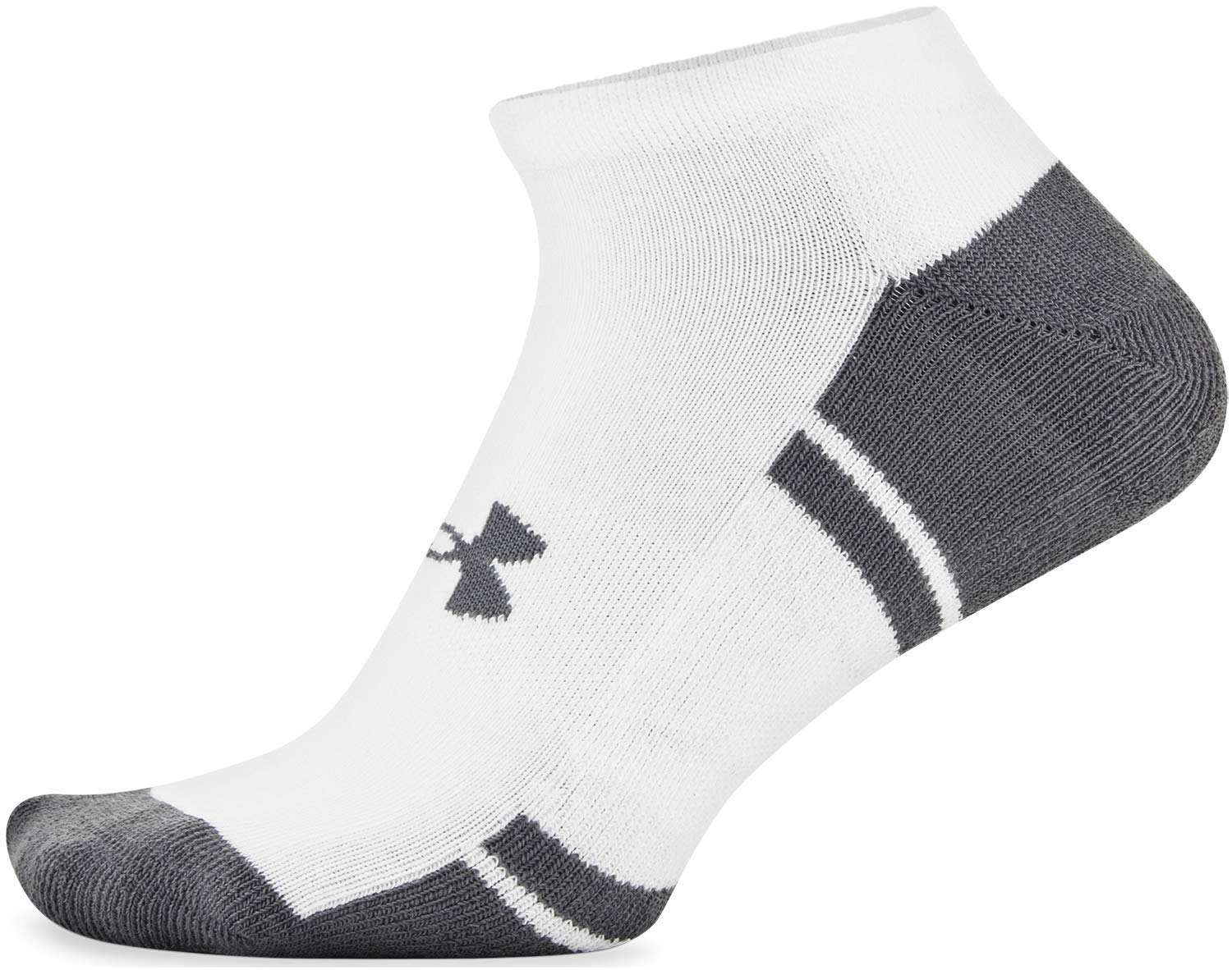 Under Armour Adult Resistor 3.0 No Show Socks, Multipairs , White/Graphite (12-Pairs) , Medium