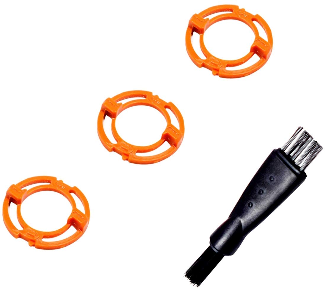 Stellate Orange Lock-Rings Compatible with Shavers Series S7000, S8000,S9000, RQ12 Plus, SH90/62 + Cleaning Brush