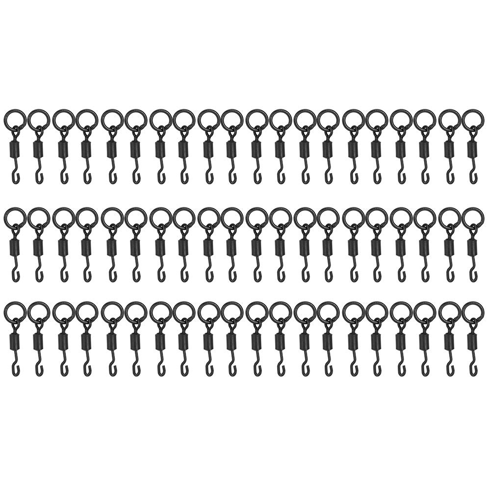 ZPSHYD 60pcs Fishing Swivel, Spinner Swivels Connector Single Hook Barrel Swivels with Snap Fishing Tackle Accessories