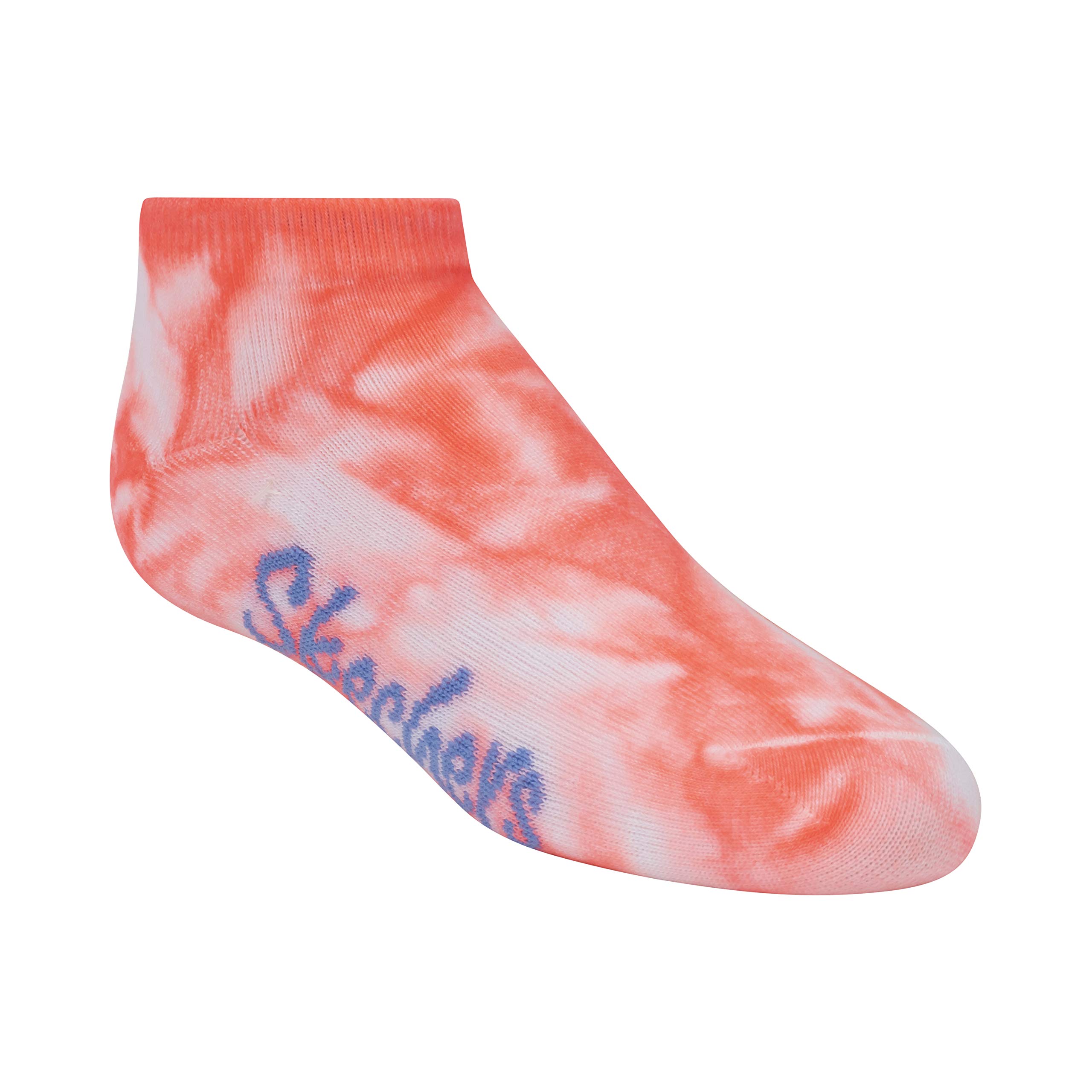 Skechers girls Girls' 6 Pack Low Cut + 3 Pack Hair Ties Socks, Tie Dye, 7-8.5 US