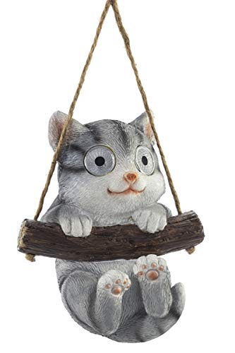 VP Home Rope Swing Kitten Solar Powered LED Outdoor Decor Garden Light