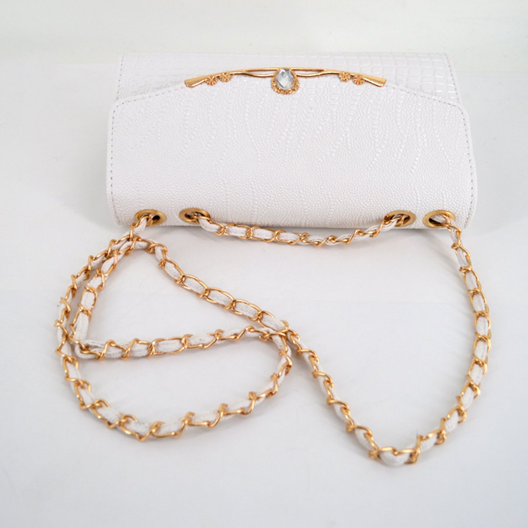 Sun Kea Women's Faux Leather Shoulder Bag Small Gold Chain Quilted Cross Body Handbag Clutch Vintage Evening Bag