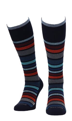 Sockwell Men's Twillful Moderate Graduated Compression Sock, Navy - L/XL
