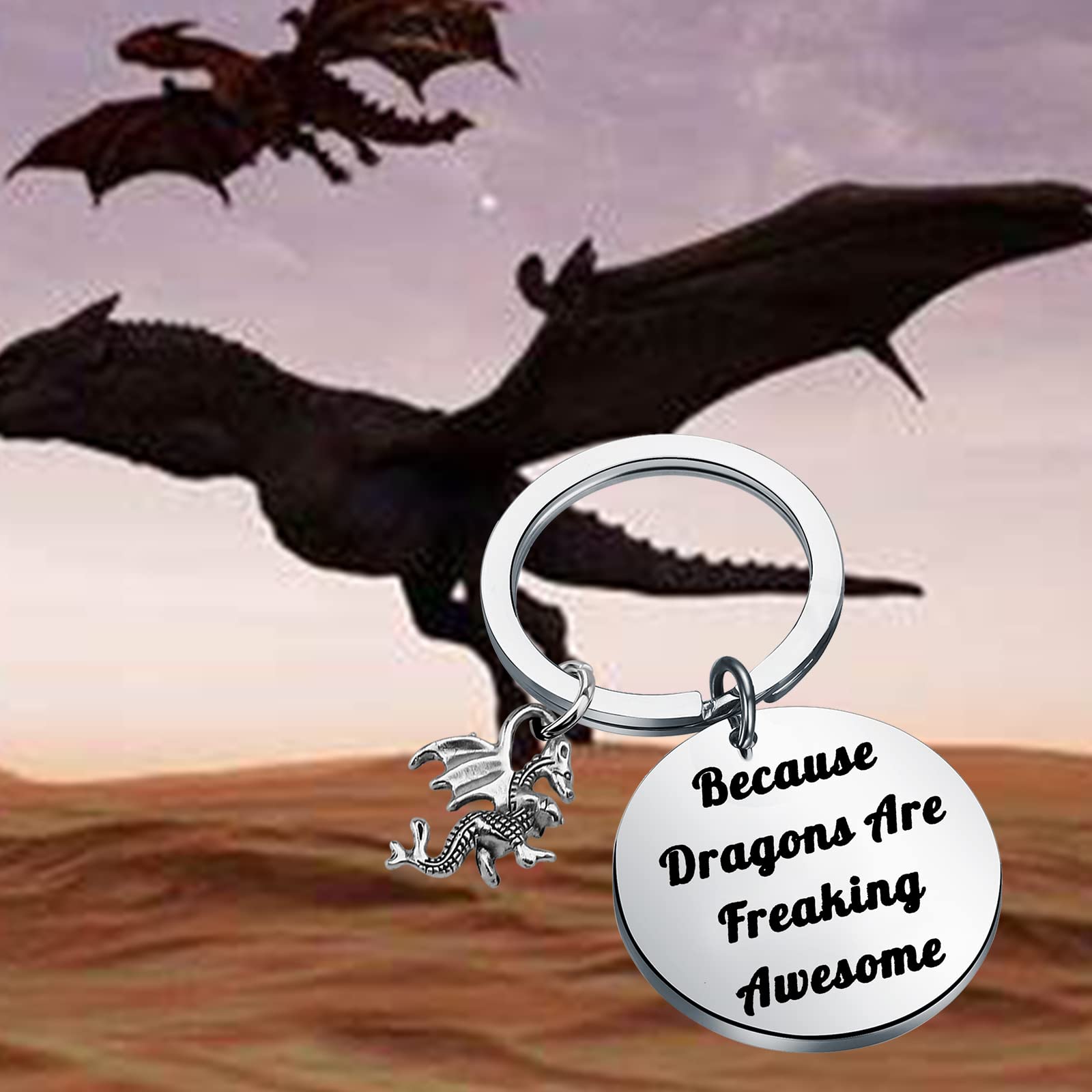 Zuo Bao Funny Dragons Gifts Because Dragons Are Freaking Awesome keychain Dragons Lover Gift for Women (Because Dragons Are Freaking Awesome)