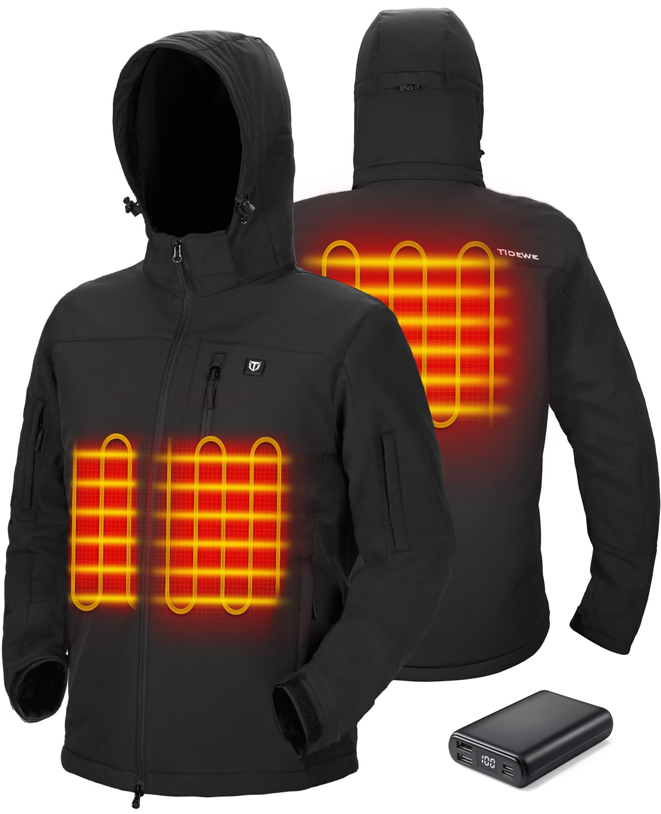 TIDEWE Heated Jacket for Men with Battery Pack, Heated Coat (Camo, Size XXXL)