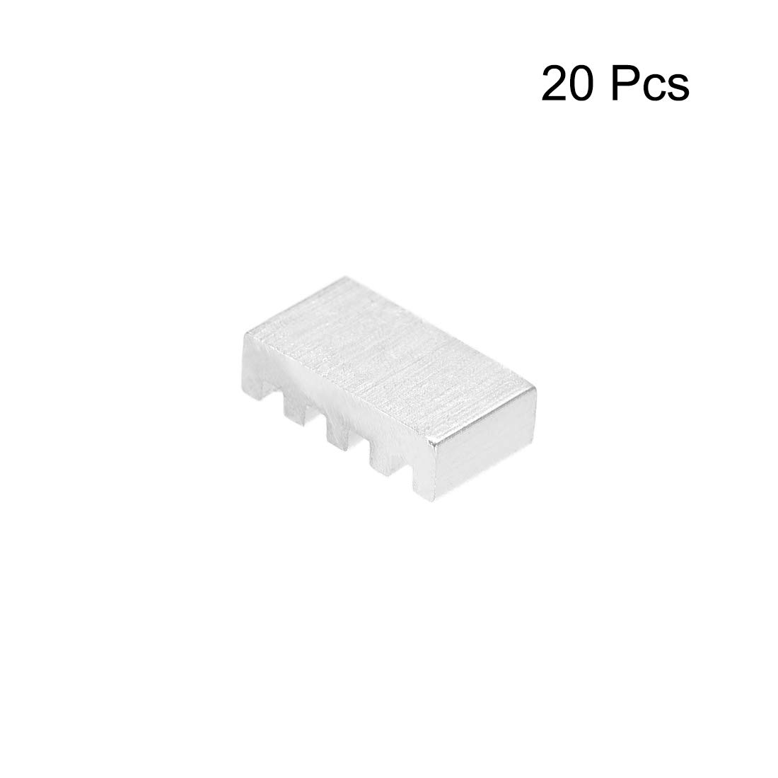 uxcell Electronics Cooler Heatsink for MOS GPU IC Chip Silver 5 x 9 x 2.5 mm 20pcs