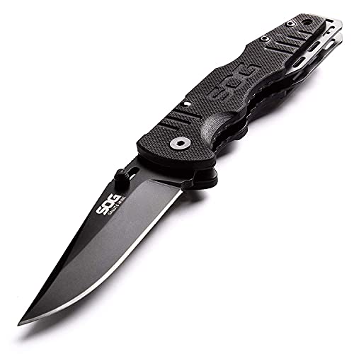 SOG Folding Knife Pocket Knife β Salute Mini Tactical Knife, Hunting Knife, Flipper Knife with 3.1 Inch Clip Point, EDC Knife Pocket Clip (FF1101-CP)