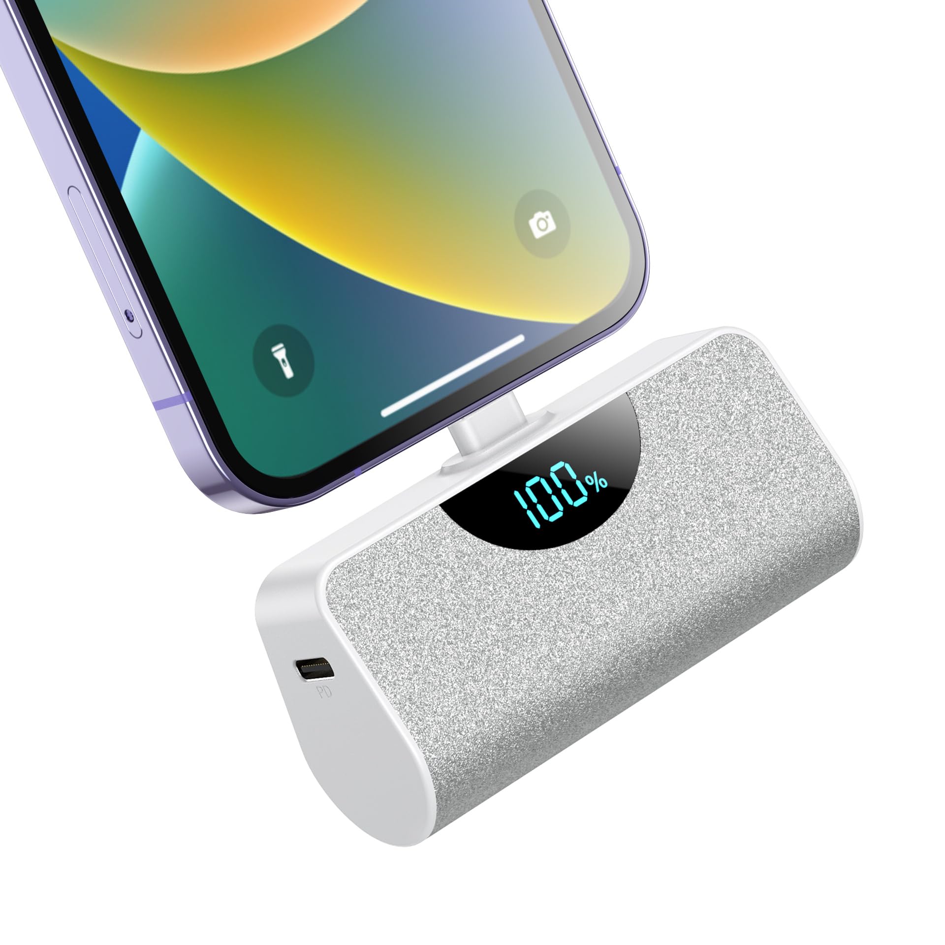 Small Portable Charger 5200mAh,Upgraded Ultra-Compact 20W PD Fast Charging Power Bank Smart LCD Display Cute Battery Pack Compatible with iPhone 14/14 Pro Max/13/13 Pro/12/12 Pro/11 (White)