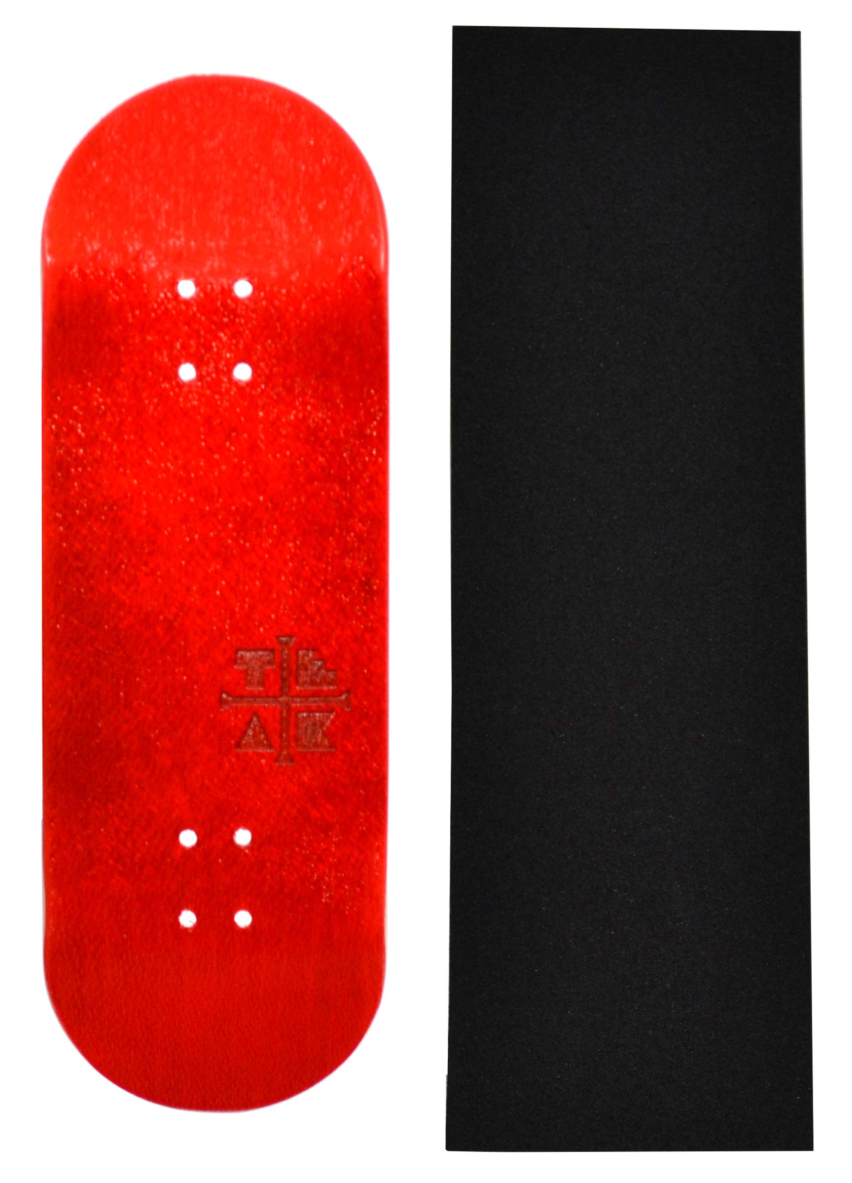 Teak Tuning Prolific Wooden Fingerboard Deck, Cherry Red - 32mm x 97mm - Handmade, Pro Shape & Size - Five Plies Wood Veneer - Includes Prolific Foam Tape