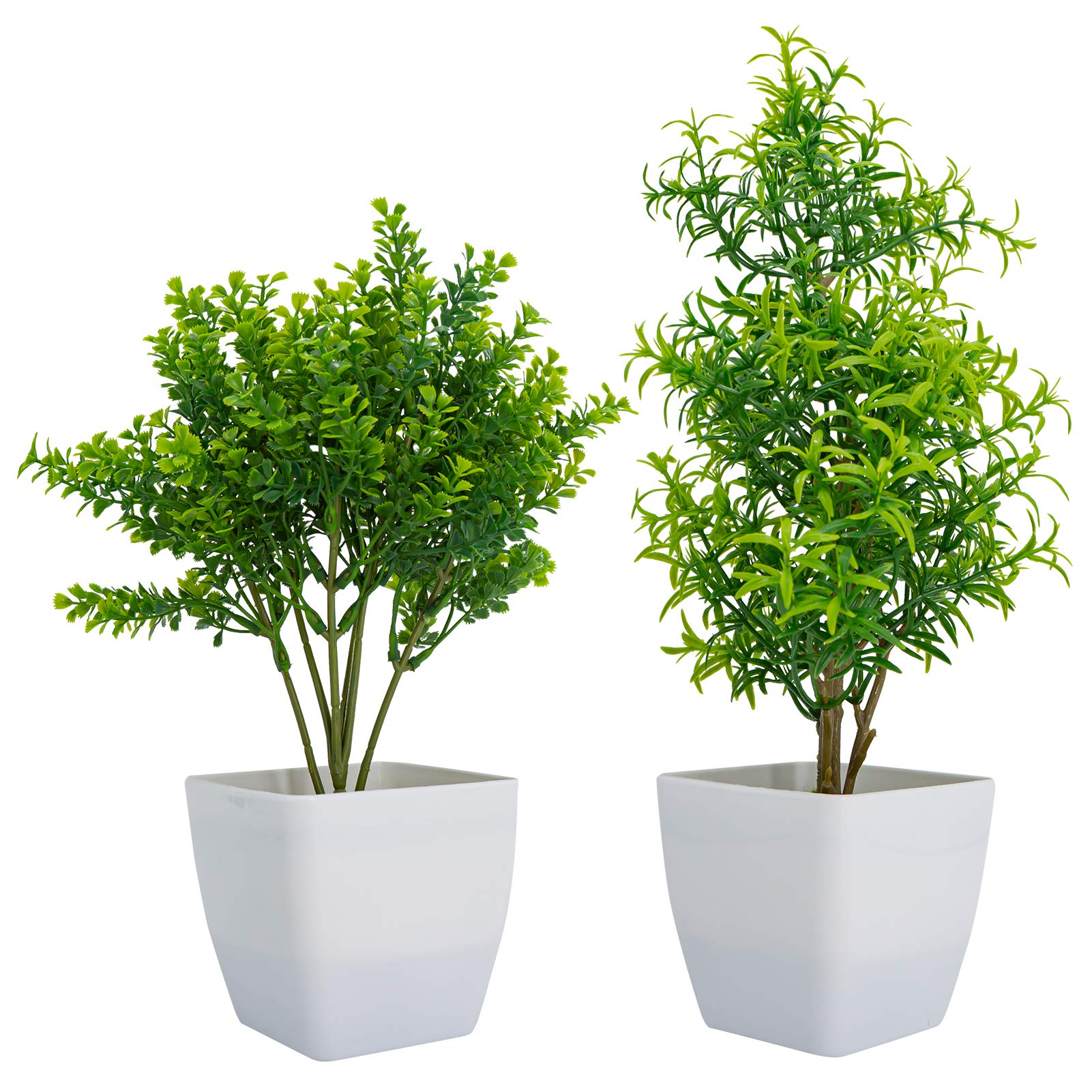 YOLETO 2Pack Fake Plants for Home Decor Fall Small Mini Potted Artificial Plant for Bathroom Kitchen Office Desk Shelf Farmhouse Greenery Decoration