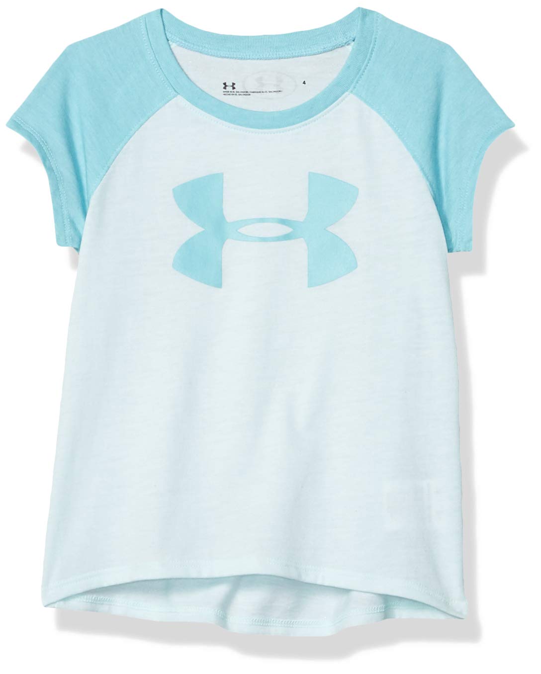 Under Armour Toddler Girl's UA LOGO RAGLAN SS Shirt, rift Blue, 2T