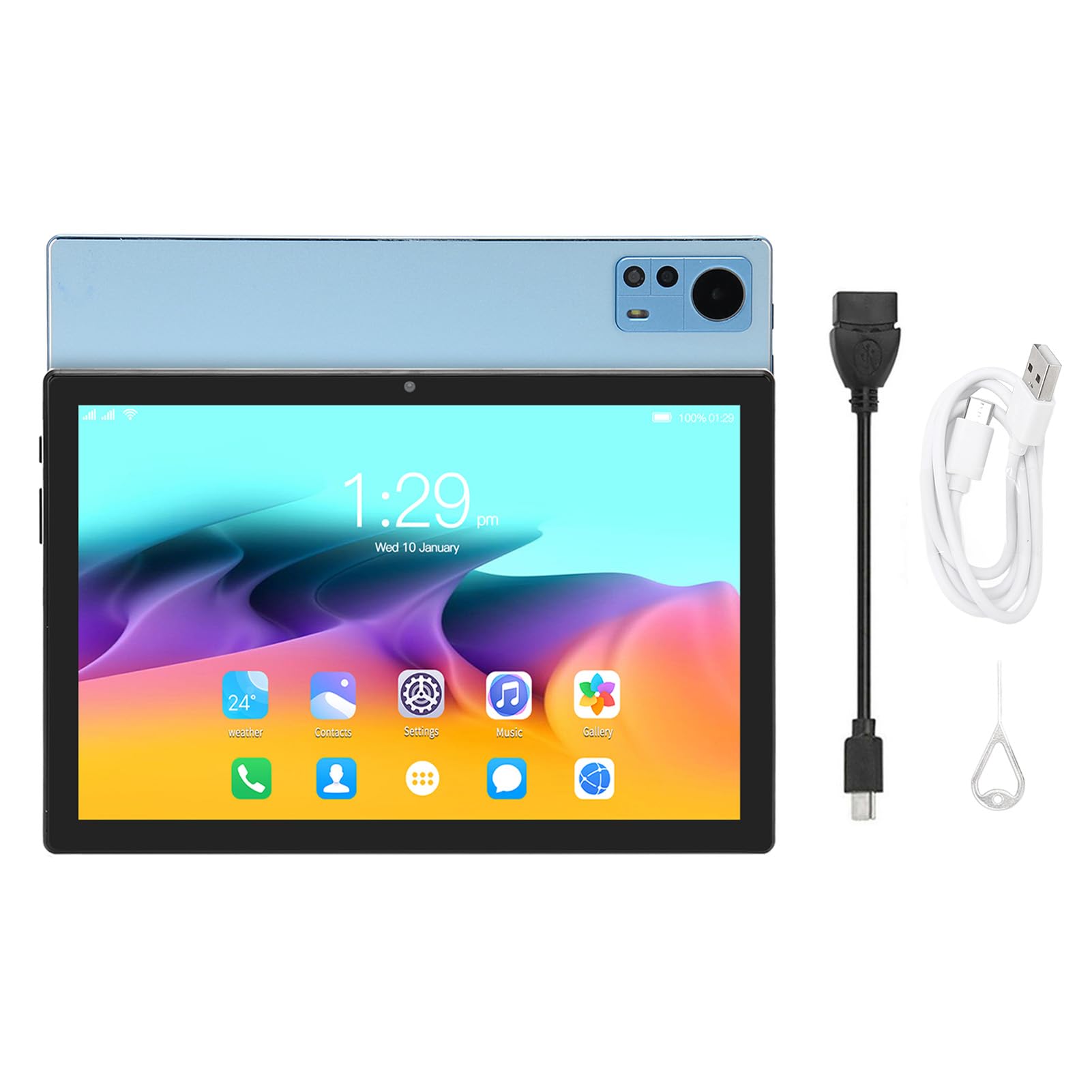 Yunseity Tab M10 11 Tablet 10.1 Inch 8GB 128GB, 3200x1440 HD Screen, Dual Camera, Octa Core Chip, Multi Network Standard with Dual SIM (Blue)