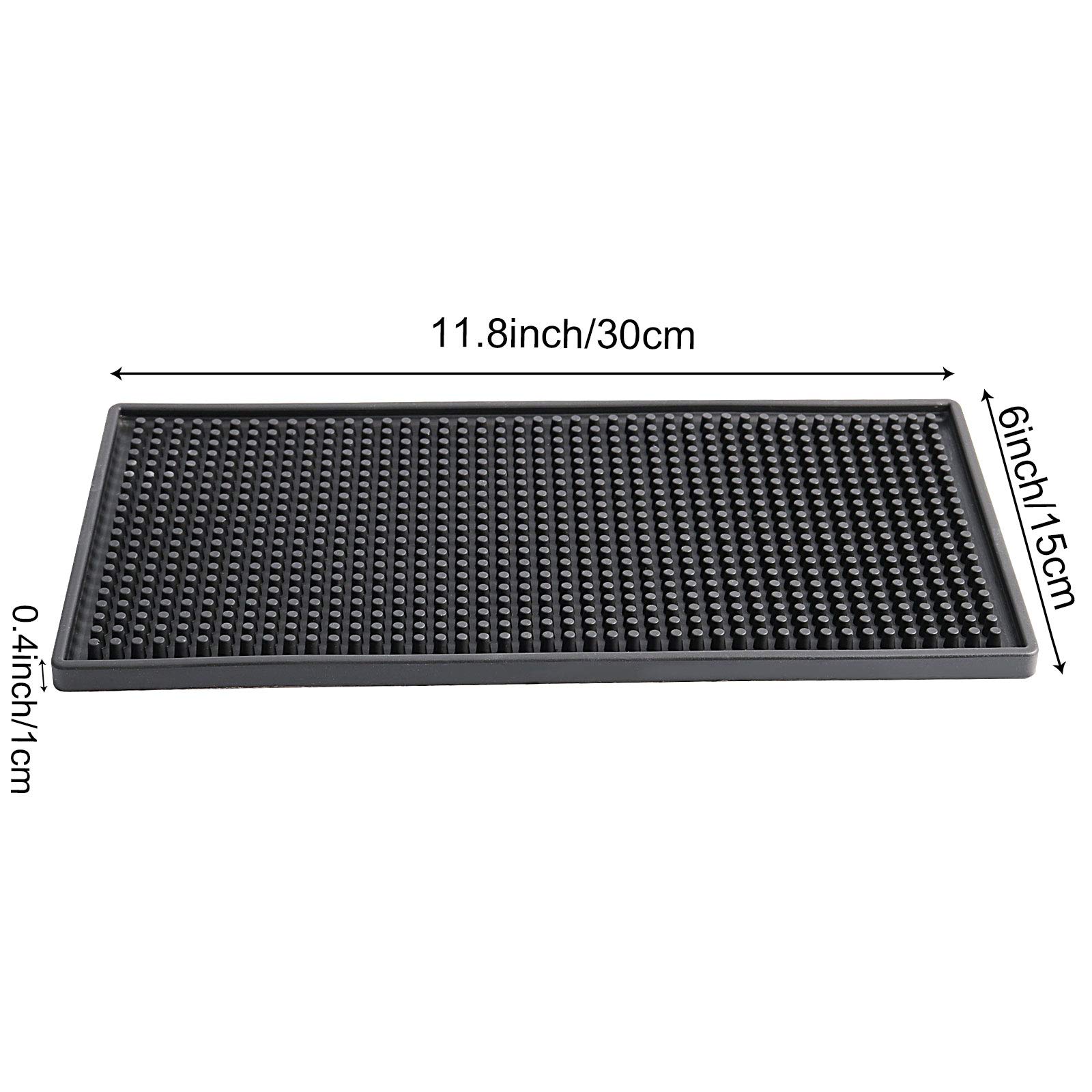ZOENHOU 3 PCS 12 x 18 Inch Bar Service Mat, Black PVC Heavy Duty Barber Spill Mats, Non-Slip Heat Resistant Protective Pad Tools Countertop Spill Bar Mat for Bar, Kitchen, Restaurant, Hotel