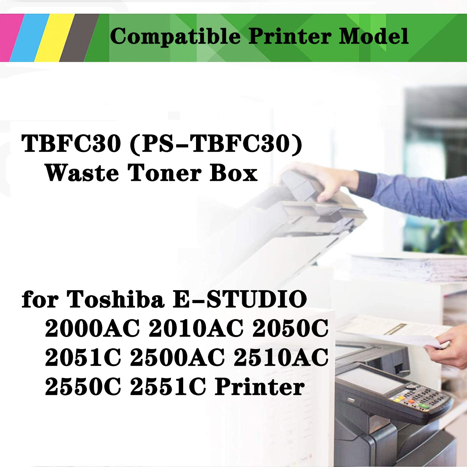 RIUT Compatible TBFC30 (PS-TBFC30) Waste Toner Container for Toshiba E-Studio 2000AC 2010AC 2050C 2051C 2500AC 2510AC 2550C 2551C Printer Waste Toner Cartridge 1Pack
