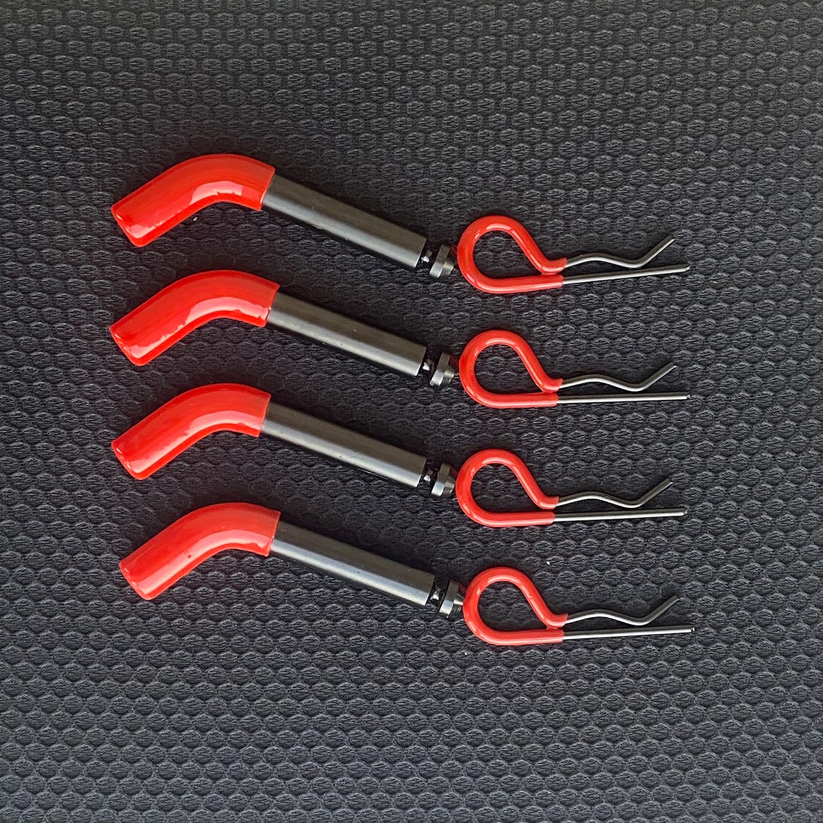 TOPSKY TS2101R Trailer Hitch Pin & Clip, 5/8 Inch Pin Diameter, Fits 2 Inch Receiver (Black & Red)