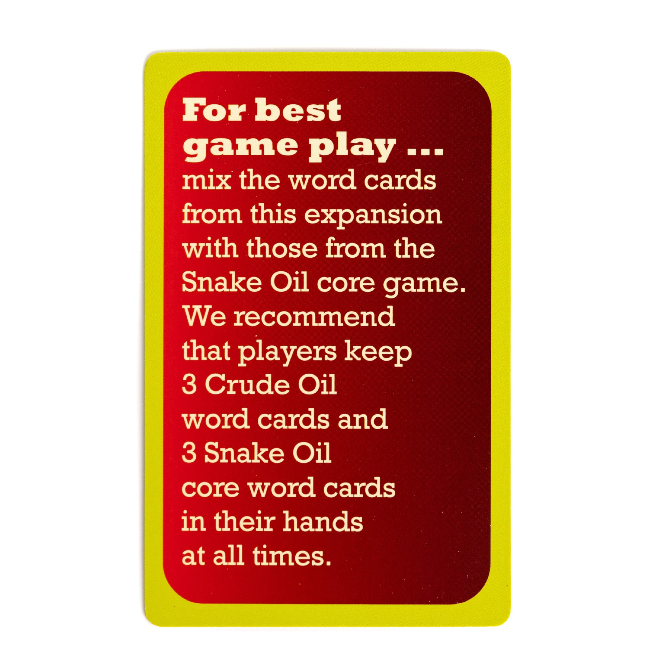SNAKE OIL Crude Oil - Uncensored Game Expansion Pack for Adults - The Spicy Selling Party Game