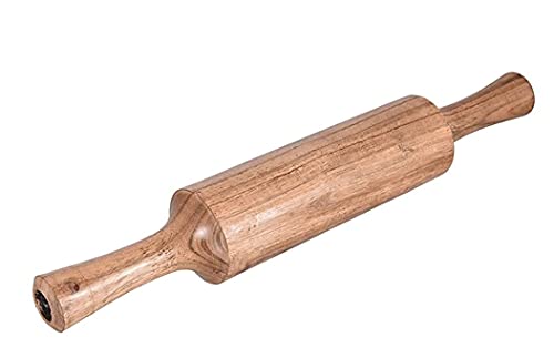 Zolto Wooden Handicrafted Wooden Rolling Pin Roller Thick,Wood,Roti Belan, Chapati Make(From INDIA)