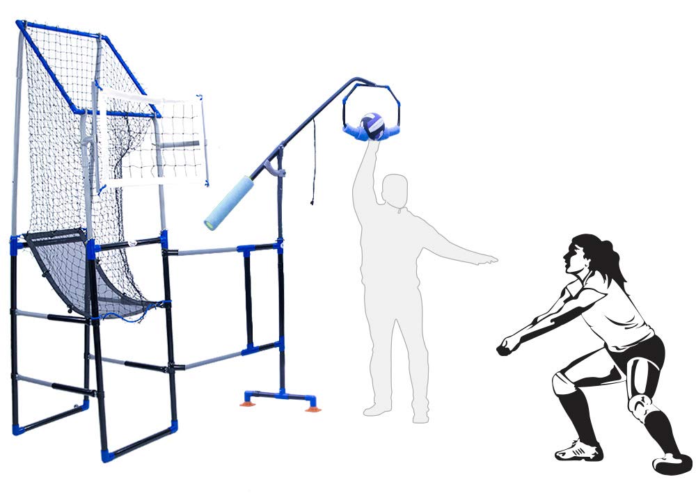 Volleyball Training Equipment Aid-The Perfect Volleyball Spike Trainer and Volleyball Serving Trainer with Adjustable Target Stand for Setting and Passing Practise.