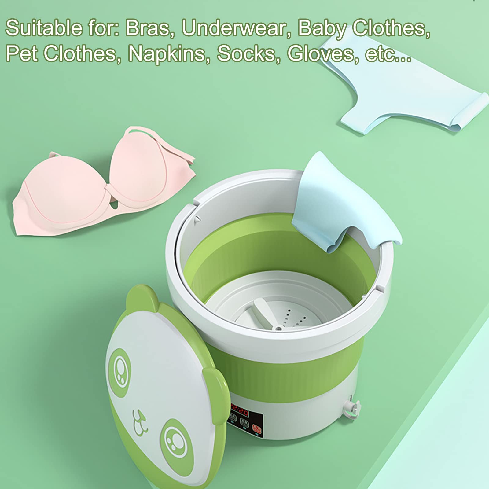 Small Washing Machine Portable Washer Mini Foldable Washing Machine 6.5L Laundry Machine for Baby Clothes, Underwear, Socks, etc (Color : Orange)