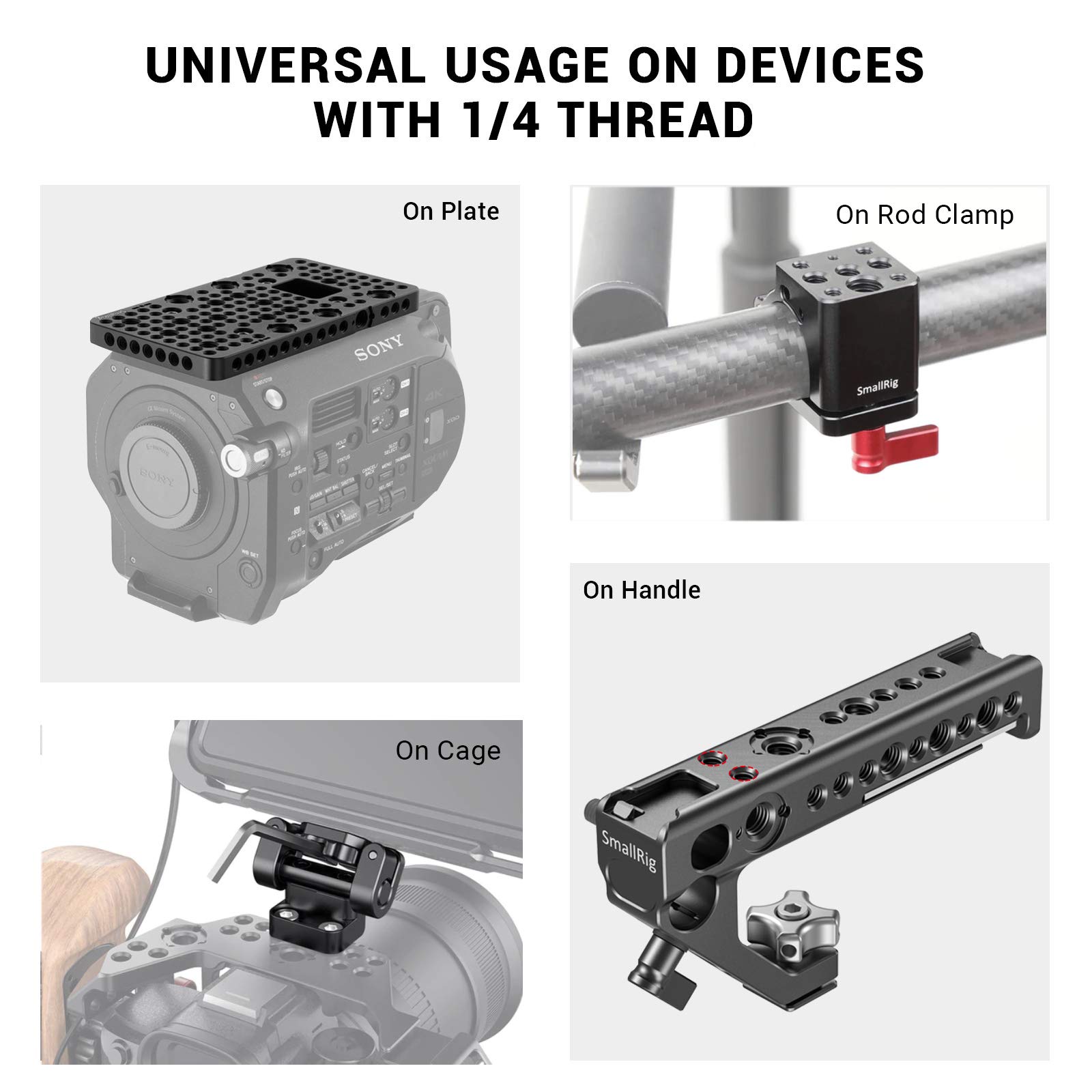 SMALLRIG Monitor Holder Mount for Camera Field Monitors, Friction Up to 180° - 1842