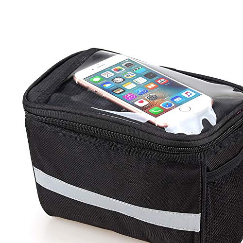 YUIOP Bike Basket Bicycle Front Bag, Waterproof Bicycle Handlebar Basket Detachable Bike Frame Bag Cycling Accessories