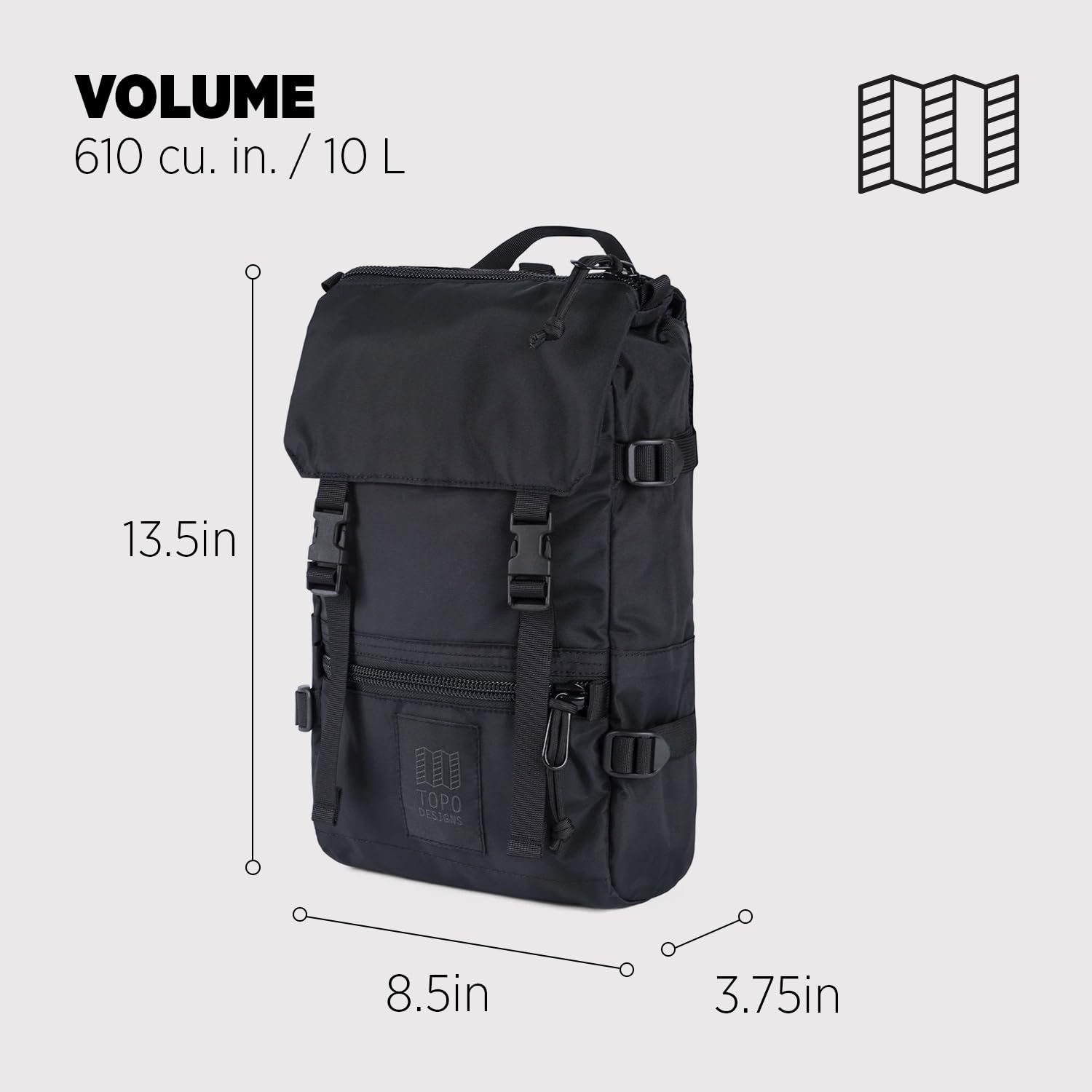 Topo Designs Rover Pack Mini - Black/Black