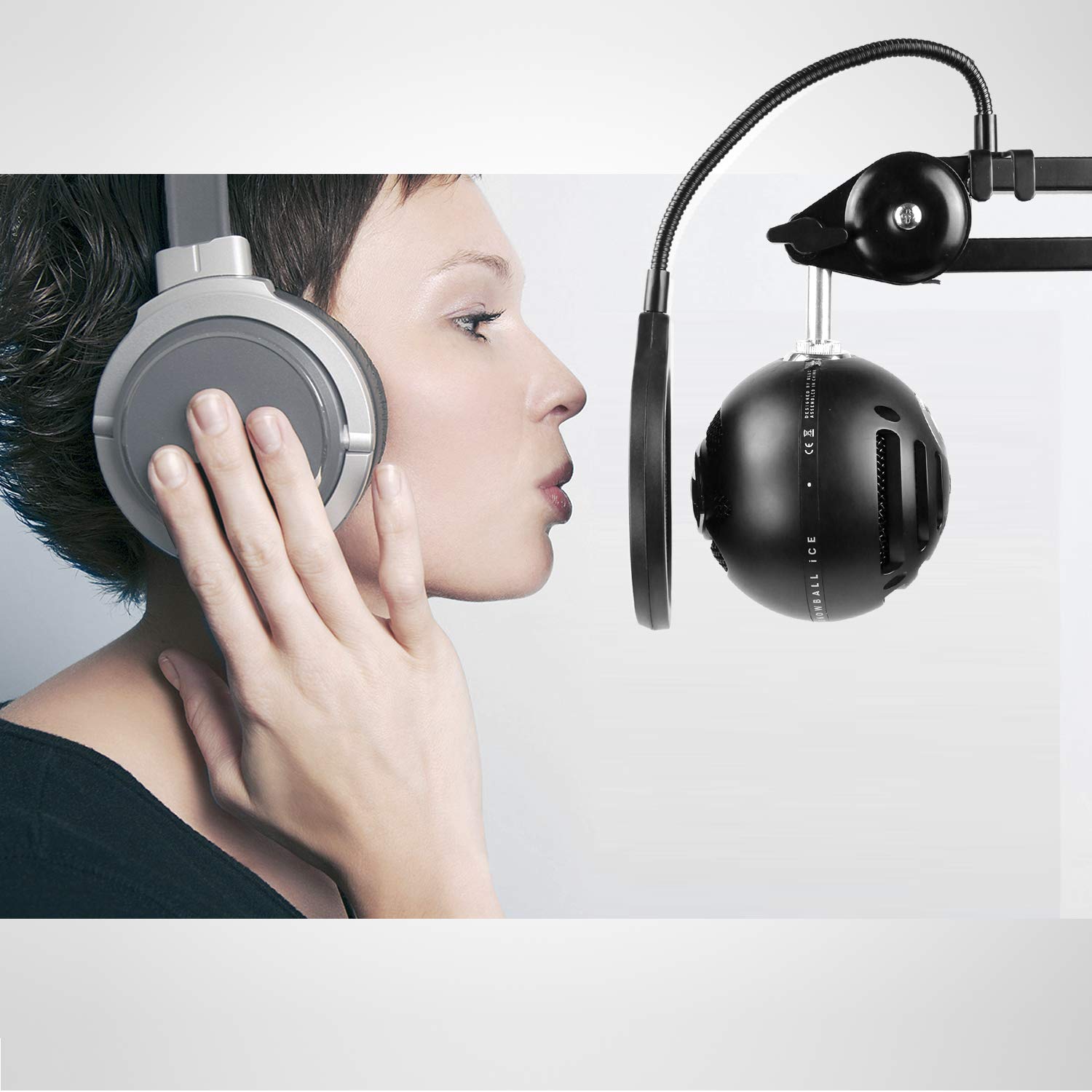 Snowball Mic Pop Filter - 4 Inch 3 Layers Windscreen with Flexible 360° Gooseneck Clip Compatible with Blue Snowball Microphone to Improve Sound Quality by YOUSHARES