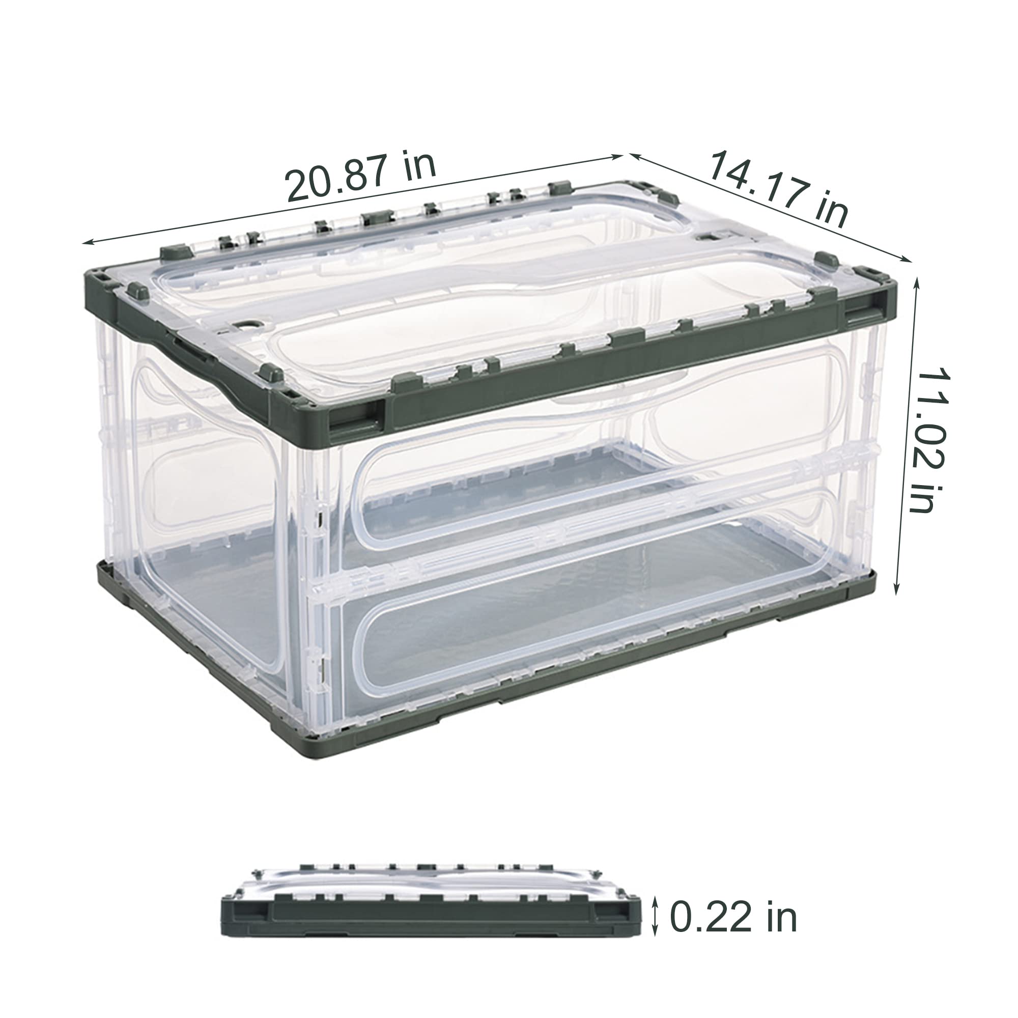 SUN & SUMMER 1 Pack Collapsible Storage Bins with Lids 12 Gallen Folding Storage Box with Wheels Folding Plastic Containers with Handle for Organizing Home Items White