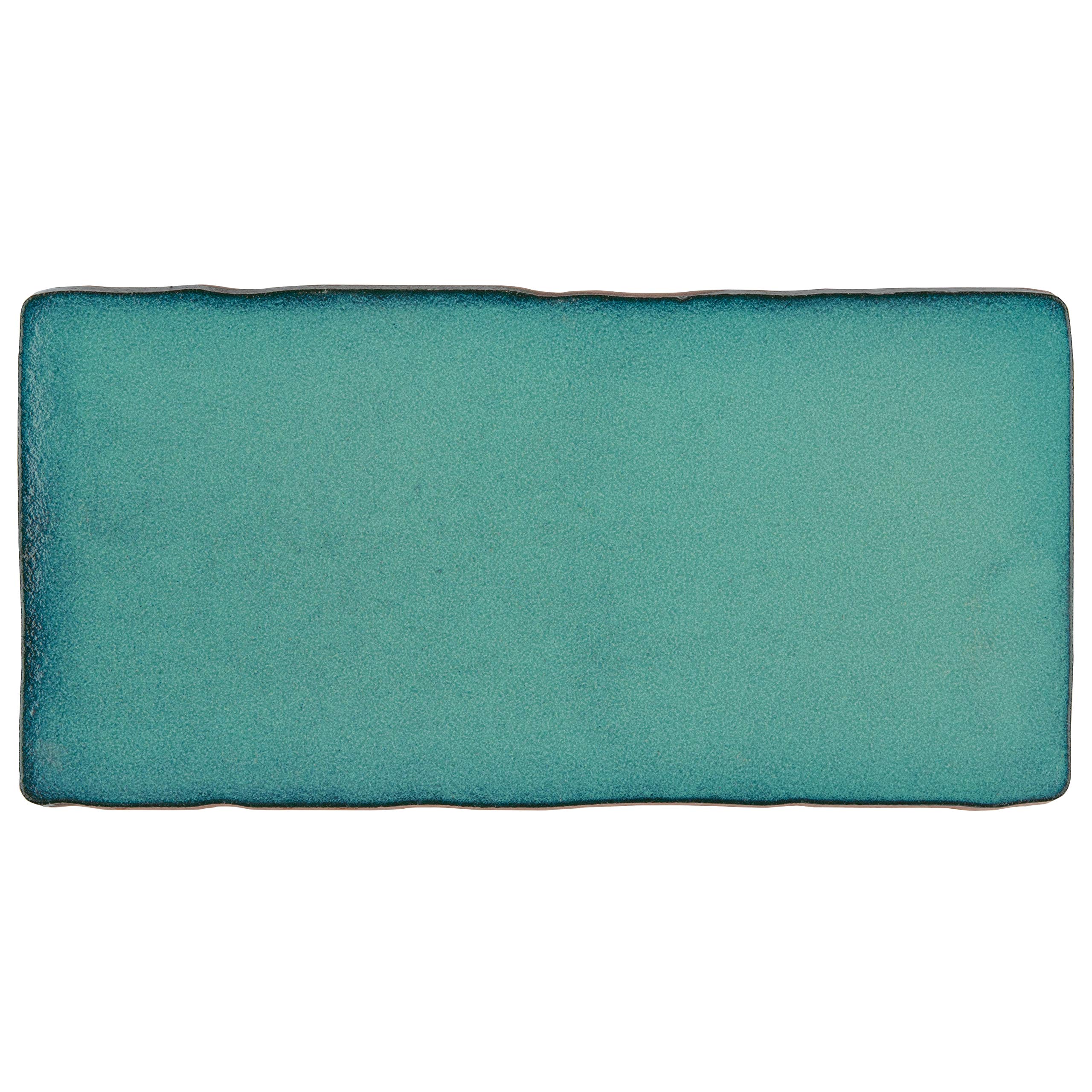 SomerTile WCVASL Antigue Special Lava Verde Ceramic Wall Tile, 3" x 6", Green/Brown